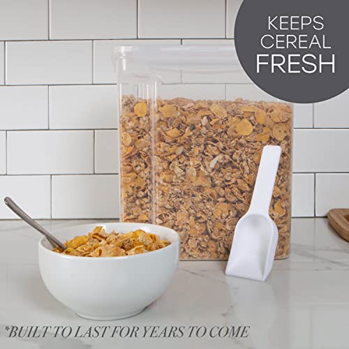 Kitchen Details Cereal Container with Scooper | Medium | Airtight | Food Tin | Keeps Fresh | Kitchen & Pantry Storage Organizers | Clear