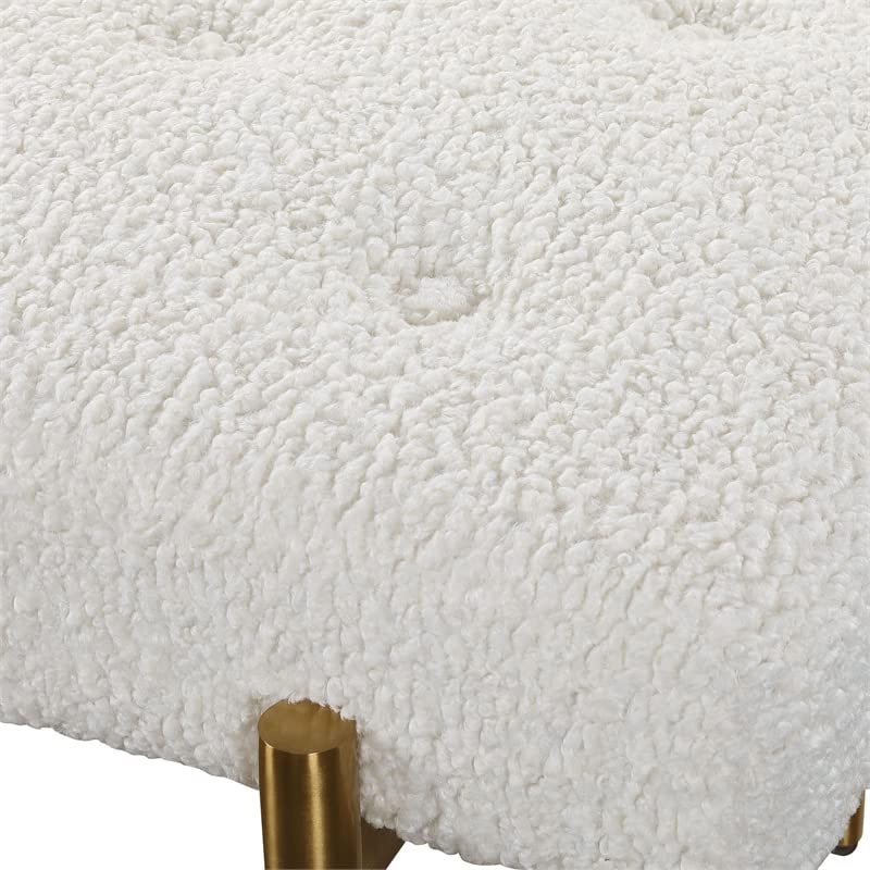 Uttermost Olivier 49 1/2" Wide White Button-Tufted Modern Accent Bench