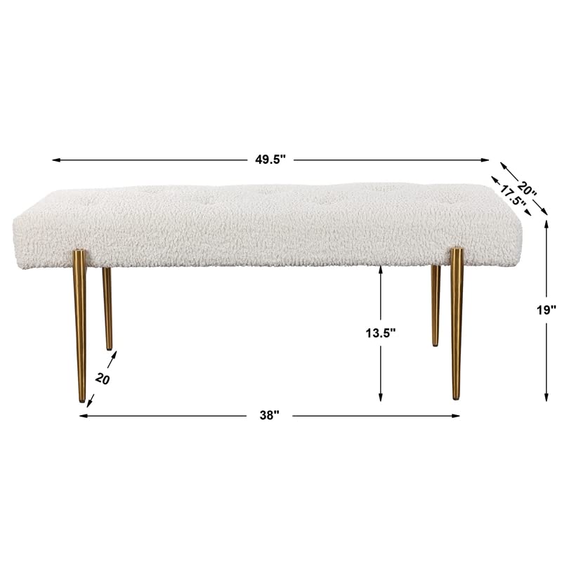 Uttermost Olivier 49 1/2" Wide White Button-Tufted Modern Accent Bench