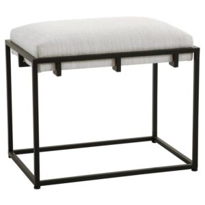 uttermost paradox 24" wide matte black and white small bench