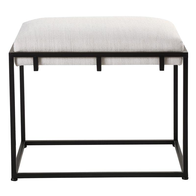 Uttermost Paradox 24" Wide Matte Black and White Small Bench