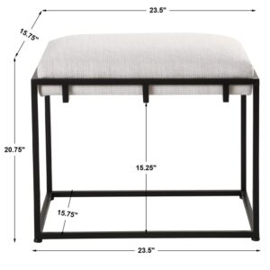 Uttermost Paradox 24" Wide Matte Black and White Small Bench