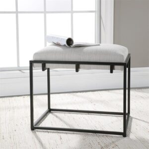 Uttermost Paradox 24" Wide Matte Black and White Small Bench