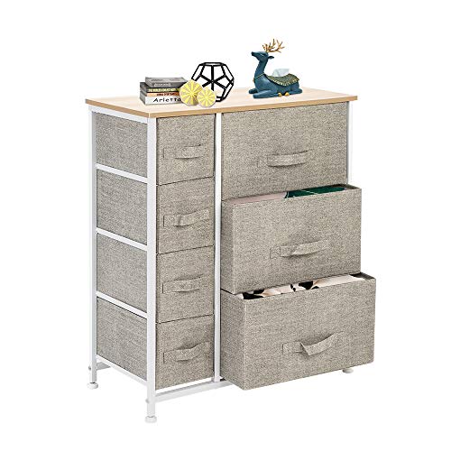 7 Drawers Dresser Non-Woven Synthetic Fabric Furniture Storage Tower Unit for Living Room Linen