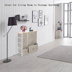 7 Drawers Dresser Non-Woven Synthetic Fabric Furniture Storage Tower Unit for Living Room Linen