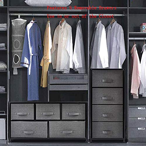 7 Drawers Dresser Non-Woven Synthetic Fabric Furniture Storage Tower Unit for Living Room Linen