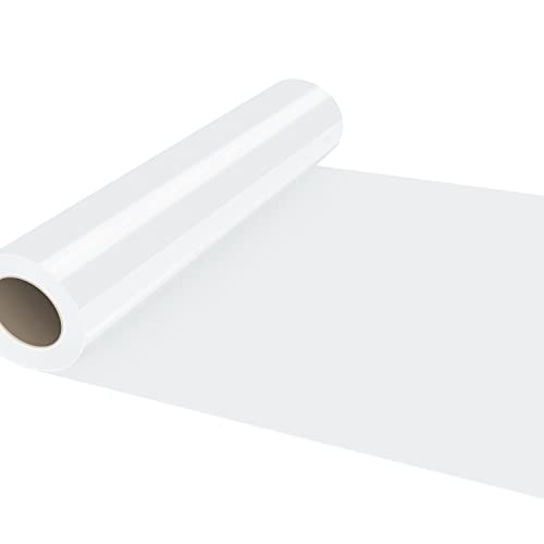 Heat Transfer Vinyl White HTV Rolls-12"x25FT White HTV Vinyl, White Iron on Vinyl for Shirt - Easy to Cut & Weed for Heat Vinyl Design