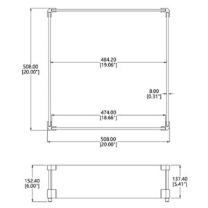 FixtureDisplays® Fire Pit Wind Guard 20 x 20 Inch Fire Pit Wind Guard Square 8 mm Thickness Fire Pit Glass Wind Guard 997G