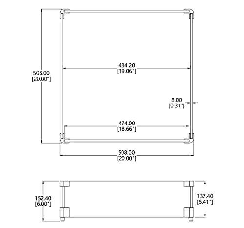 FixtureDisplays® Fire Pit Wind Guard 20 x 20 Inch Fire Pit Wind Guard Square 8 mm Thickness Fire Pit Glass Wind Guard 997G