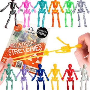 UpBrands 144 Party Favors for Kids Stretchy Skeleton Bulk Set, 12, Kit for Birthday's, Halloween, Goodie Bags, Easter Egg Basket, Pinata Filler, Small Toys Classroom Prizes