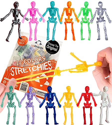 UpBrands 144 Party Favors for Kids Stretchy Skeleton Bulk Set, 12, Kit for Birthday's, Halloween, Goodie Bags, Easter Egg Basket, Pinata Filler, Small Toys Classroom Prizes