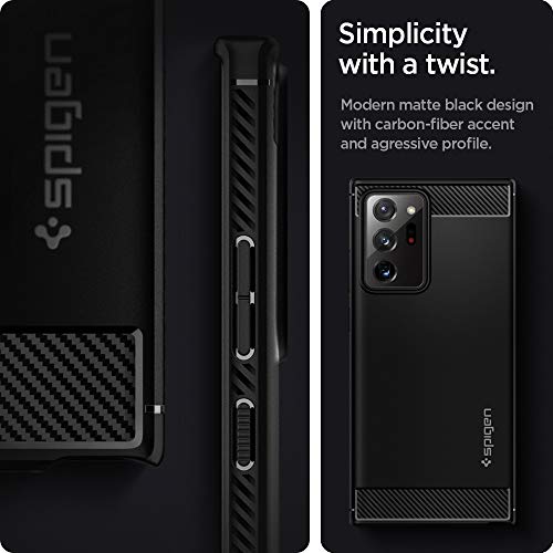 Spigen Rugged Armor Designed for Samsung Galaxy Note 20 Ultra 5G Case (2020) - Matte Black