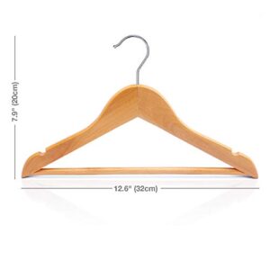 HOUSE DAY Wooden Baby Hangers for Closet 20 Pack, Kids Wooden Hangers Baby Clothes Hangers, 360° Swivel Hook Heavy Duty Toddler Hangers Baby Coat Hangers for Suits, Pants and Jackets, Natural