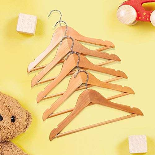 HOUSE DAY Wooden Baby Hangers for Closet 20 Pack, Kids Wooden Hangers Baby Clothes Hangers, 360° Swivel Hook Heavy Duty Toddler Hangers Baby Coat Hangers for Suits, Pants and Jackets, Natural