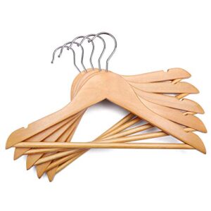 HOUSE DAY Wooden Baby Hangers for Closet 20 Pack, Kids Wooden Hangers Baby Clothes Hangers, 360° Swivel Hook Heavy Duty Toddler Hangers Baby Coat Hangers for Suits, Pants and Jackets, Natural