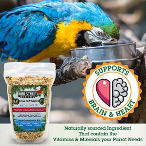 Bird Street Bistro Parrot Food - Parakeet Food - Cockatiel Food - Bird Food - Cooks in 3-15 min with Natural & Organic Grains - Legumes - Non-GMO Fruits, Vegetables, & Health Orientated Spices