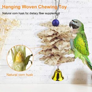 WBYJ 17 Pack Birds Parrot Toys, Parrots Swing Hanging Chewing with Bells Toys Hand Made Bird Cage Toys for Love Birds Finches Small Parrots Parakeets Cockatiels Conures Small Macaws (A)