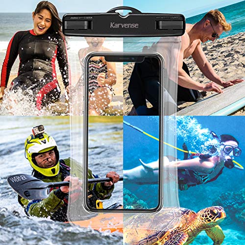 Karvense Waterproof Phone Pouch Case Floating, Waterproof Cell Phone Lanyard Bag/Holder for iPhone, Samsung Galaxy, Pixel, Universal Dry Bag for Vacation, Beach, Shower, Kayaking, Snorkeling- 4 Pack