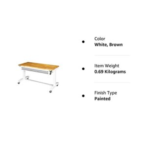 Husky 52 in. Adjustable Height Work Table with 2-Drawers in White