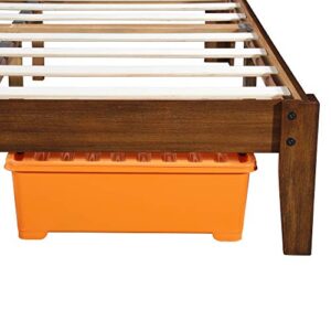 Olee Sleep Wood Platform Headboard Bed Frame, Full, Natural