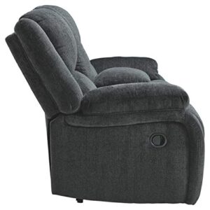 Signature Design by Ashley Draycoll Contemporary Double Reclining Manual Loveseat with Center Console, Dark Gray