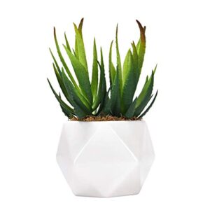 shiny flower artificial succulent plants artificial aloe plant fake succulent plant in ceramic pot with 2 pcs create realistic succulent arrangements floral arrangement gifts home office decoration