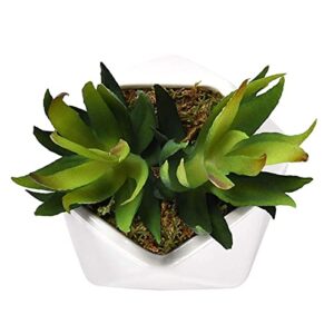 Shiny Flower Artificial Succulent Plants Artificial Aloe Plant Fake Succulent Plant in Ceramic Pot with 2 PCS Create Realistic Succulent Arrangements Floral Arrangement Gifts Home Office Decoration