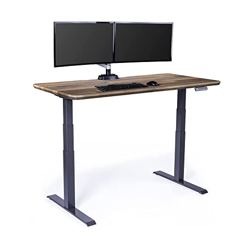 Vari Electric Standing Desk 60" x 30" (VariDesk) - Electric Height Adjustable Desk - Standing Desk for Office or Home - Adjustable Standing Desk - Powerful Dual Motor Sit Stand Desk - Reclaimed Wood