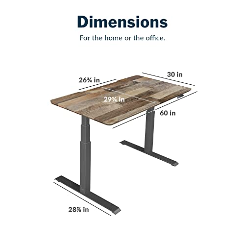 Vari Electric Standing Desk 60" x 30" (VariDesk) - Electric Height Adjustable Desk - Standing Desk for Office or Home - Adjustable Standing Desk - Powerful Dual Motor Sit Stand Desk - Reclaimed Wood