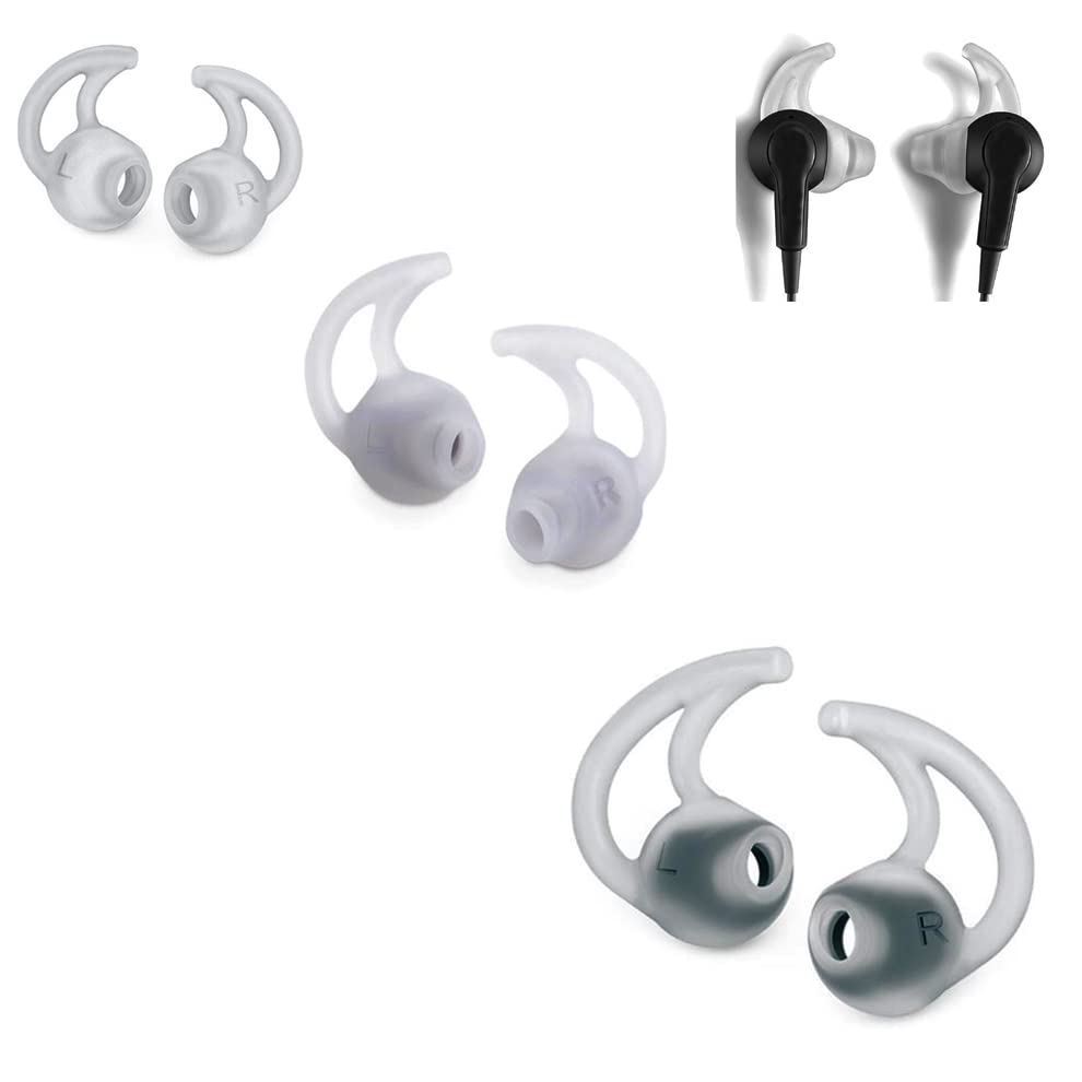 Tek-Tres Soft Silicone Replacement Earbuds Tips 3 Pairs for Bose in Ear Earphones Small Medium Large