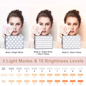 Newmowa 60 LED High Power Rechargeable Clip Fill Video Light with Front & Back Clip, Adjusted 3 Light Modes for Phone, iPhone, Android, iPad, Laptop, for Makeup, TikTok, Selfie, Vlog, Video Conference