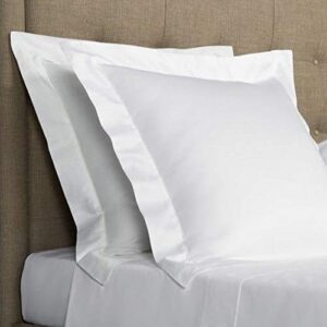 European Square Pillow Shams Set of 2 White 600 Thread Count 100% Egyptian Cotton Pack of 2 Euro 26X26 White Pillow Shams Cushion Cover, Cases Decorative Pillow Covers (White,European 26 x 26)