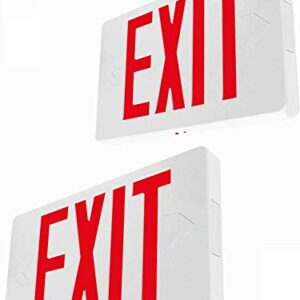 Litufine Ultra Slim LED Exit Sign, Red Letter Emergency exit Lights, 120V-277V Universal Mounting Double Face (2-Pack)