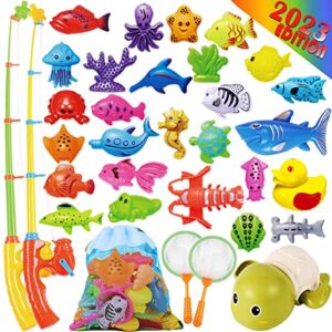 cheffun fishing water pool toys for kids - magnetic fishing game, fishing game, pretend play, learning resources, kiddie party toy, sea animal toys, toddler bath toys, bath toys for toddlers 3+, 4-6