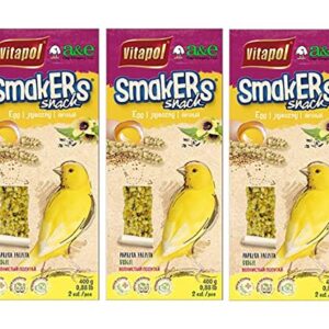 A&E Cage Co. 6 Pack of Smackers Canary Treat Sticks, 7.25 Inches Each, Egg Flavor