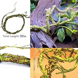 Hamiledyi Lizard Climbing Jungle Vines 9.8FT Flexible Reptile Leaves with Suction Cups Reptile Tank Habitat Decor for Gecko, Snakes,Chameleon,Bearded Dragon