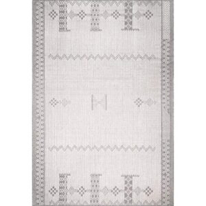 nuLOOM Lowen Tribal Indoor/Outdoor Area Rug, 4' x 6', Light Grey