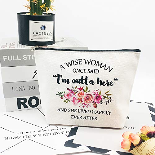 Retirement Gifts for Women Best Friends Wife Mom Grandma Coworkers Boss Nurse Teachers Retirees Colleagues Work BFF Bestie Funny Birthday Retired Makeup Bag