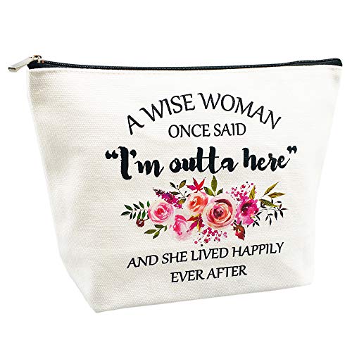 Retirement Gifts for Women Best Friends Wife Mom Grandma Coworkers Boss Nurse Teachers Retirees Colleagues Work BFF Bestie Funny Birthday Retired Makeup Bag