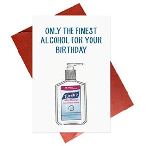 Alcohol Quarantine Card,Social Distancing Cards,Funny Birthday Card for Him Her Friend