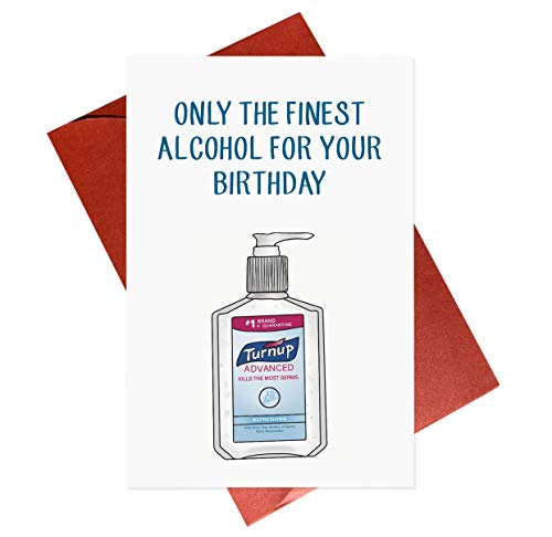 Alcohol Quarantine Card,Social Distancing Cards,Funny Birthday Card for Him Her Friend