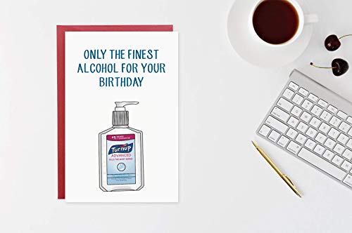 Alcohol Quarantine Card,Social Distancing Cards,Funny Birthday Card for Him Her Friend