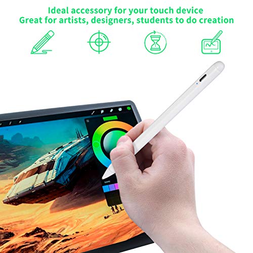 Electronic Stylus for iPad 5th Generation 9.7" 2017 Pencil,Type-C Rechargeable Active Capacitive Pencil Compatible with Apple iPad 5th Gen 9.7-inch Stylus Pens,Good on iPad Drawing Pens,White