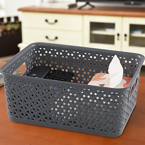 Farmoon 4 Packs Plastic Weave Storage Baskets, Small Pantry Organinzier Bin