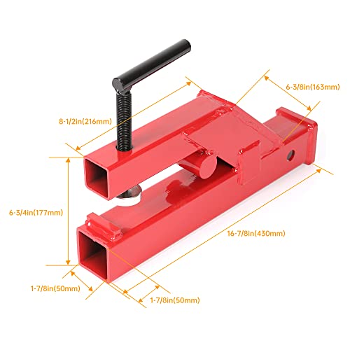 HECASA Clamp On Trailer Hitch 2" Ball Tractor Mount Receiver Hitch Mount Adapter Compatible with Deere Bobcat Tractor Bucket