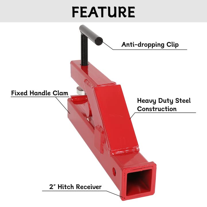 HECASA Clamp On Trailer Hitch 2" Ball Tractor Mount Receiver Hitch Mount Adapter Compatible with Deere Bobcat Tractor Bucket