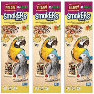 A&E Cage Co. 6 Pack of Smackers Parrot XXL Treat Sticks, 12.75 Inches Each, Nut Mix Flavor