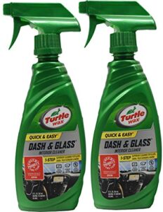 turtle wax set of 2 dash & glass 12floz spray bottles - vehicle interior cleaner - 1 step/quick and easy - use on dashboards, glass, tech screens - even around the house!