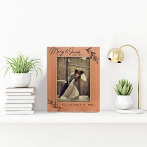 Wedding Picture Frame, Personalized Picture Frame | 5x7 | Flourish Personalized Romantic, Wedding Photo Frame, Engagement, Valentine's Day, Wedding Gifts for Couple D#2