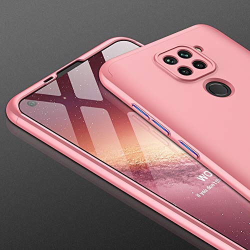 Asdsinfor Compatible with Xiaomi Redmi Note 9 Case 3 in 1 360 Degree Full Body Case Premium Slim Hard PC Plastic Anti-Scratch Bumper Compatible with Xiaomi Redmi 10X 4G 3 in 1 Rose Gold AD